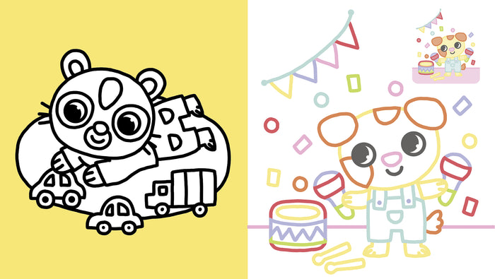 Coloriages à bords pailletés - Ninon le chaton